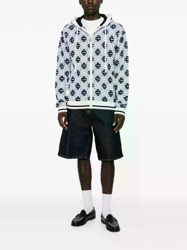 Casablanca Cc Monogram Zip-up Hoodie