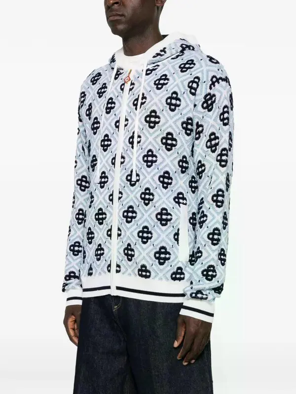 Casablanca Cc Monogram Zip-up Hoodie