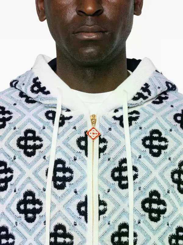 Casablanca Cc Monogram Zip-up Hoodie