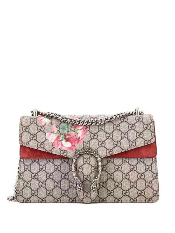Gucci Dionysus Bag Blooms Print Gg Coated Canvas Small Shoulder Bag - Brown