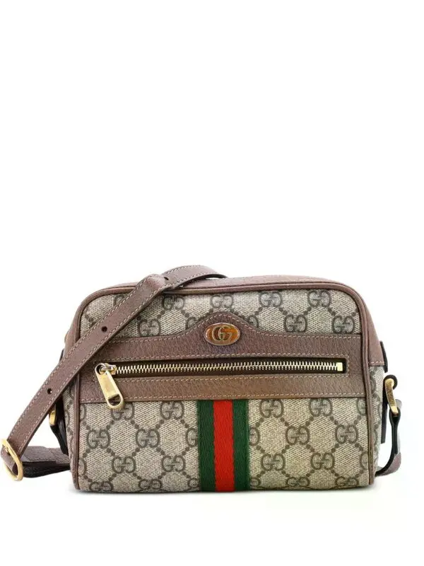Gucci Ophidia Shoulder Bag Gg Coated Canvas Mini Crossbody Bag - Brown