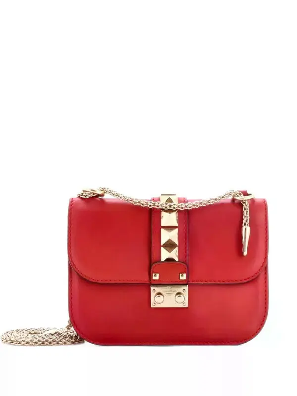Valentino Garavani Glam Lock Leather Small Shoulder Bag - Red