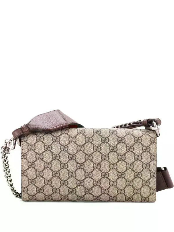 Gucci Dionysus East-west Flap Bag Gg Coated Canvas Small Shoulder Bag - Brown