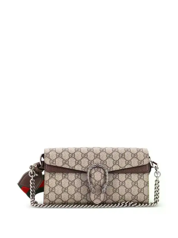 Gucci Dionysus East-west Flap Bag Gg Coated Canvas Small Shoulder Bag - Brown