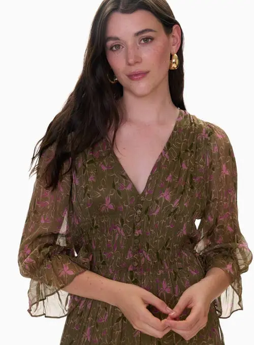 Rebecca Taylor Audrey Smock Maxi Dress