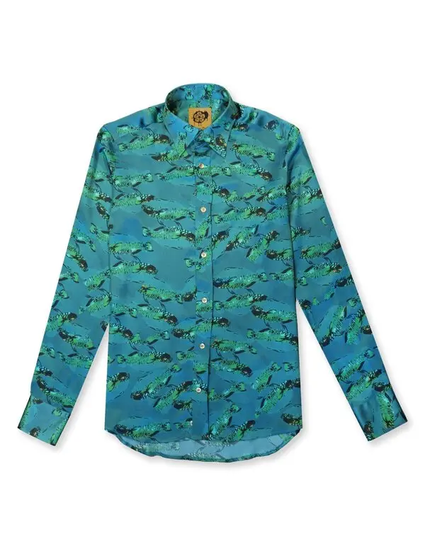 GRESHAM BLAKE Moonlight Fish Silk Shirt