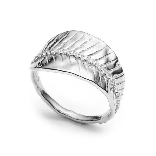 WITH LOVE DARLING Ashok Leaf Ring - Silver