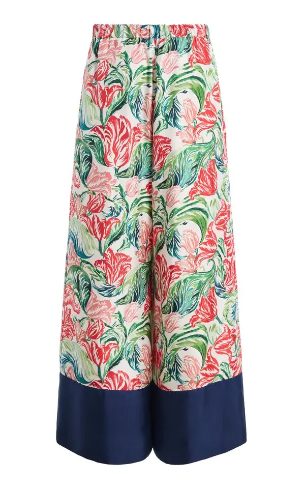 Rosie Assoulin Drawstring Silk Wide-leg Pants