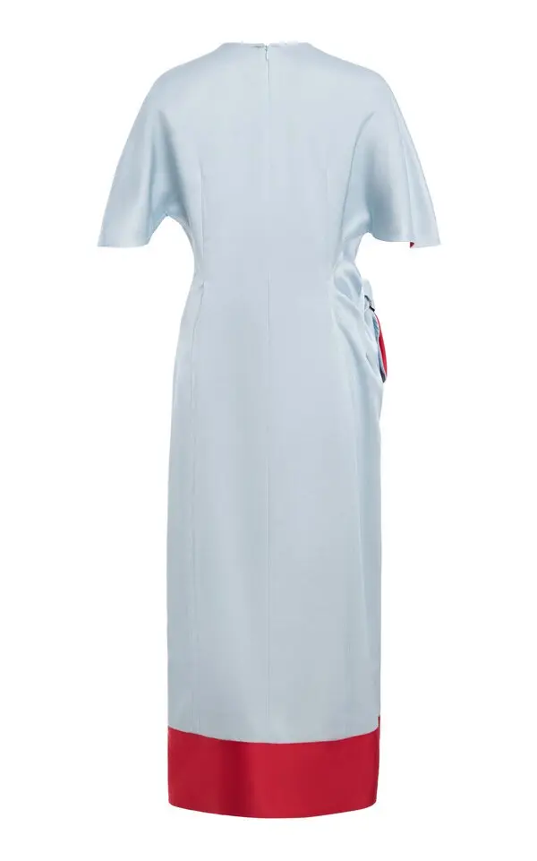 Rosie Assoulin Sash & Slit Satin Midi Dress