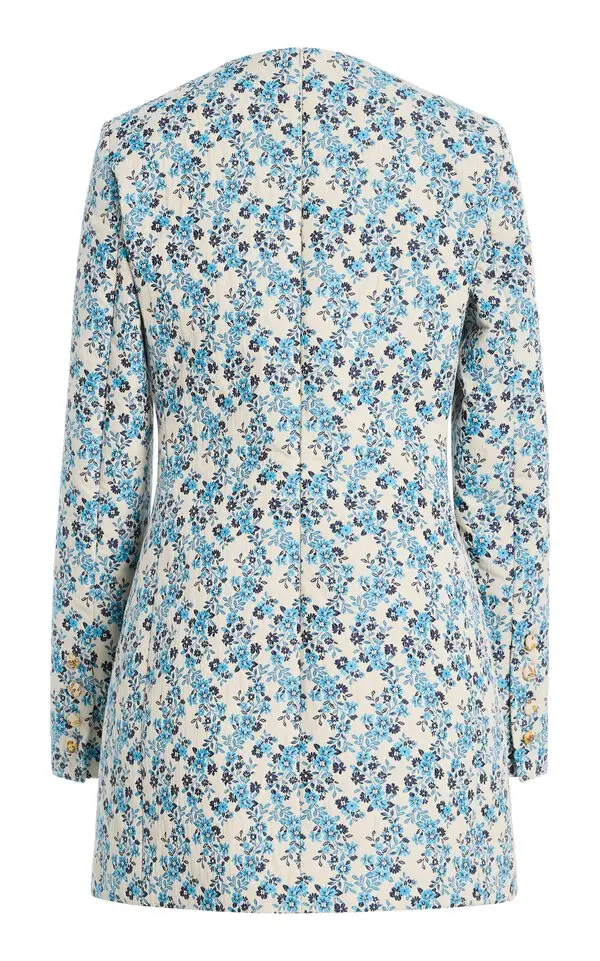 Rosie Assoulin Row, Row, Row Your Buttons Blazer Jacquard Mini Dress