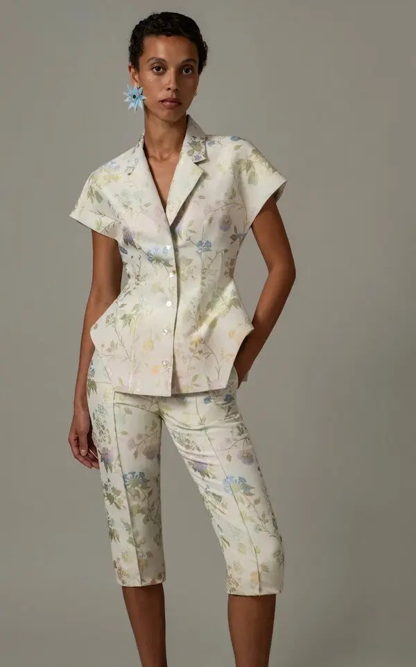 Rosie Assoulin Oboe Cropped Cotton-blend Skinny-leg Pants