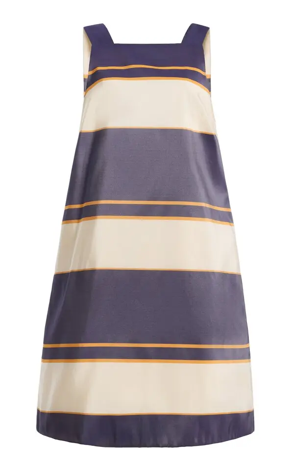 Rosie Assoulin Shoulder Crop Top Silk Mini Dress