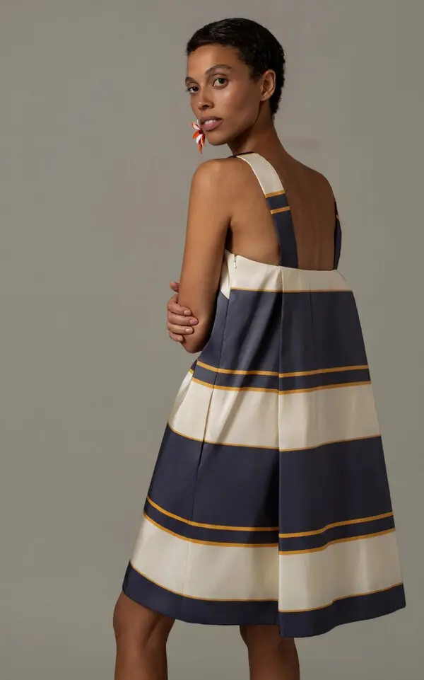 Rosie Assoulin Shoulder Crop Top Silk Mini Dress
