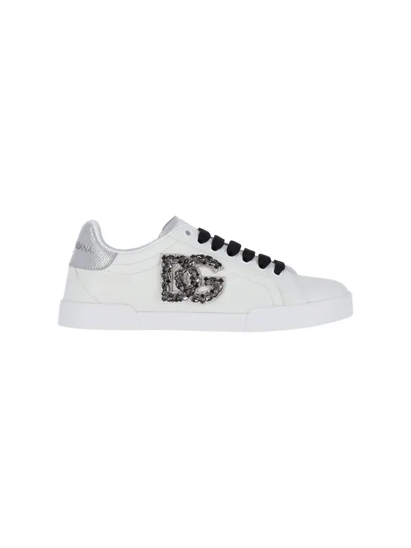 Dolce & Gabbana Crystal Logo Low-top Sneakers - White