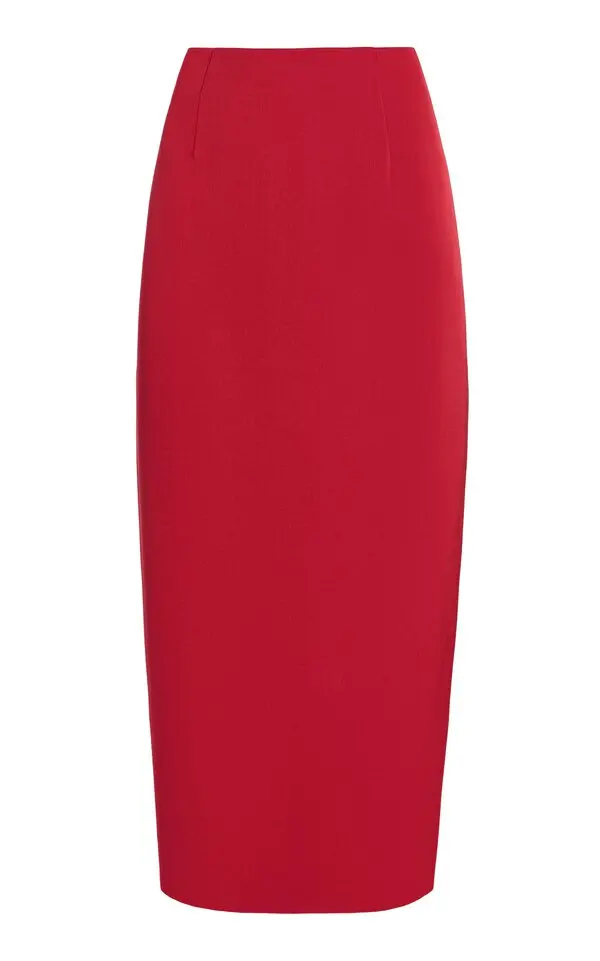 Rosie Assoulin Classic Pencil Satin Midi Skirt
