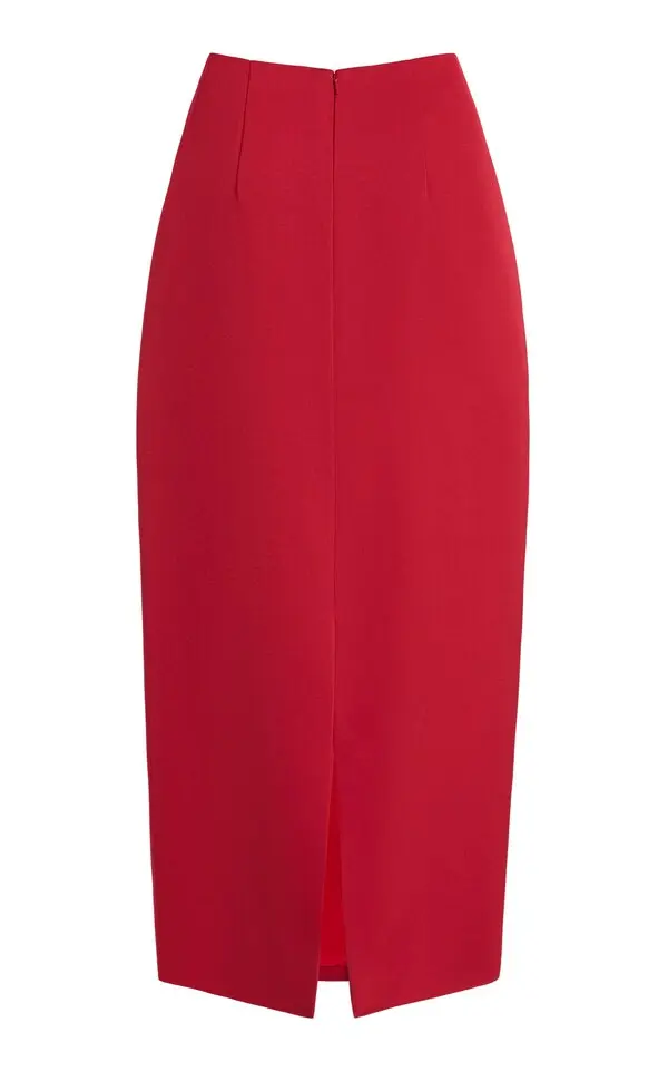 Rosie Assoulin Classic Pencil Satin Midi Skirt