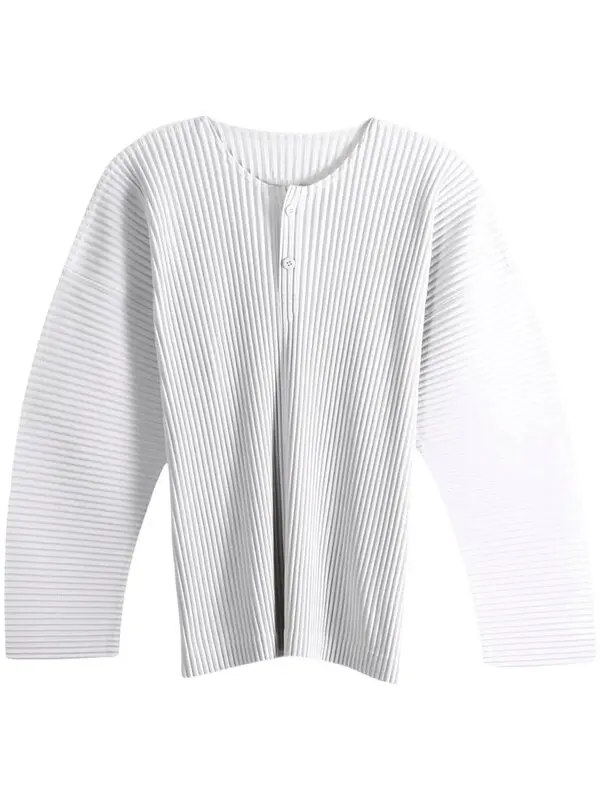 Issey Miyake Homme Plissé Pleated Jersey T-shirt - Grey