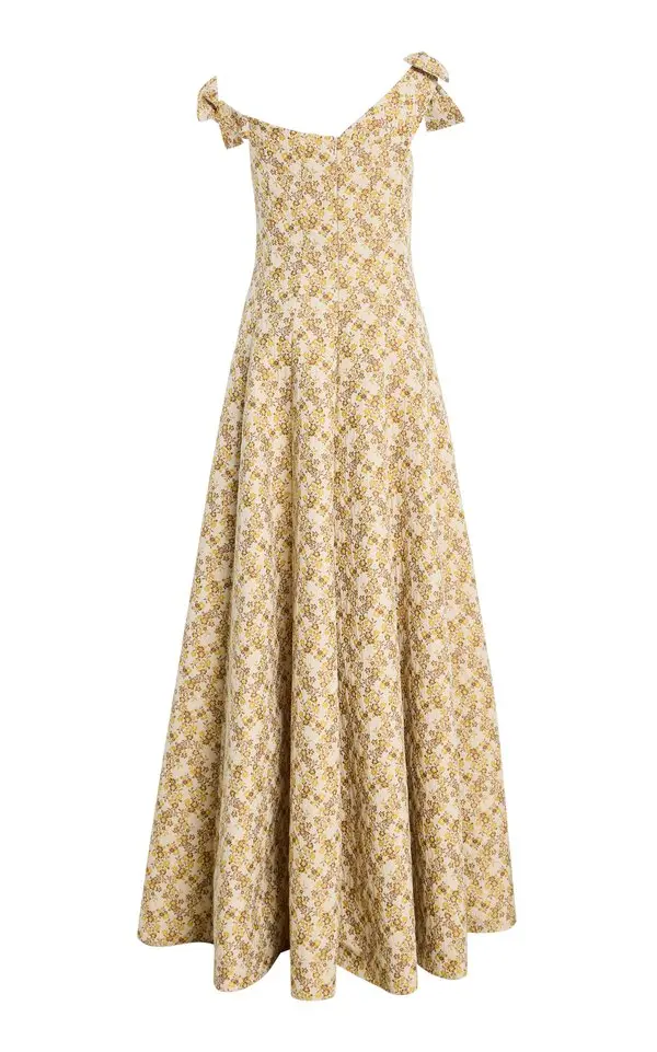 Rosie Assoulin Bow A-line Jacquard Gown