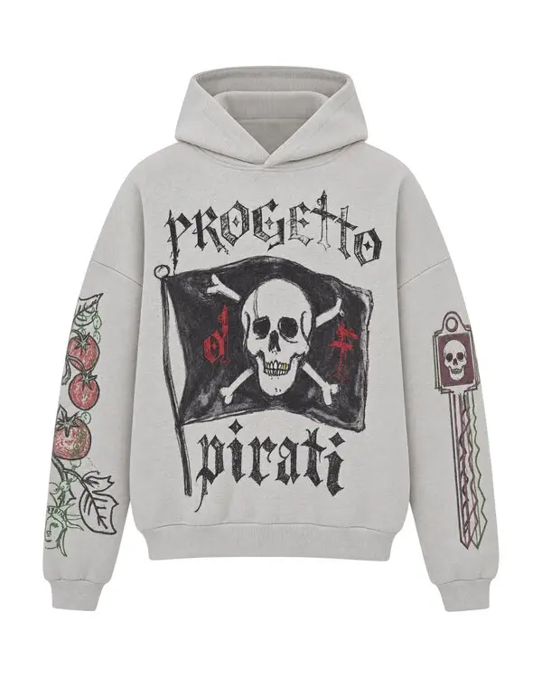 PDF Graphic Skull Print Hoodie