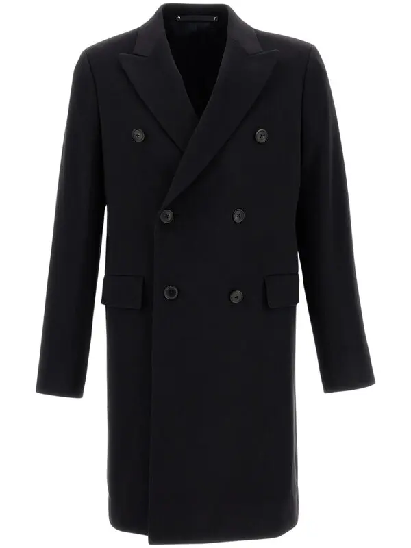 Paul Smith Wool Cashmere Overcoat - Navy