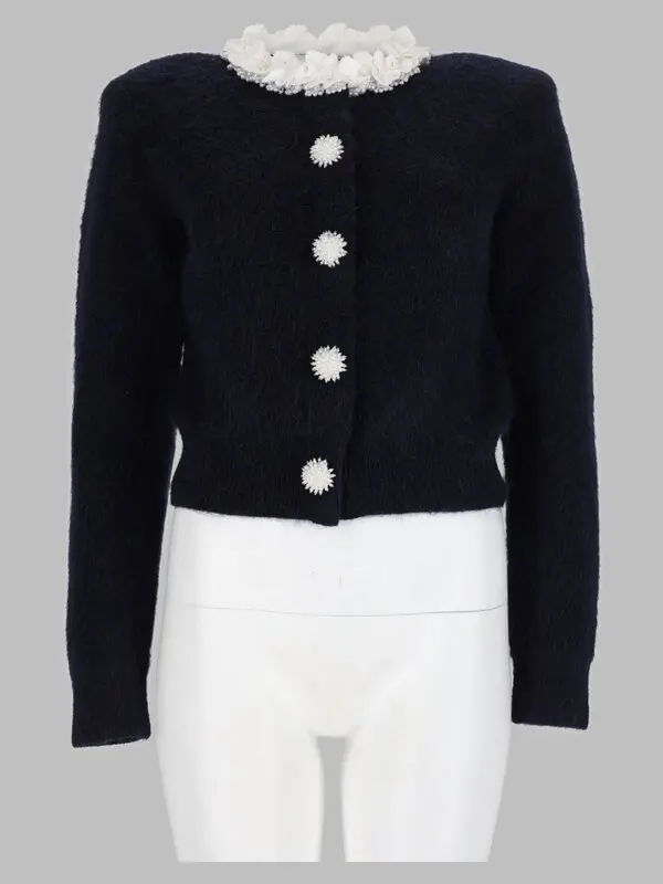 SELF-PORTRAIT Navy- Mini Sweater