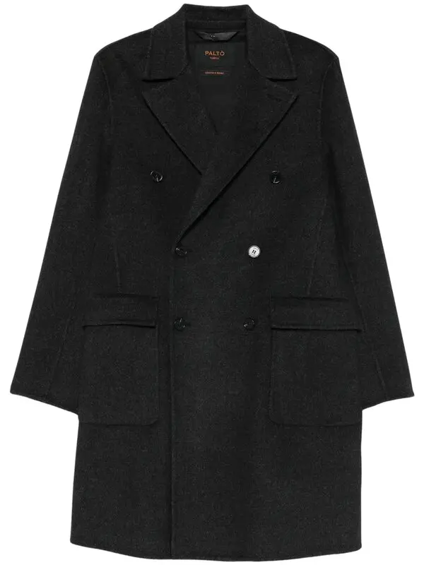 PALTO' Wool & Nylon Overcoat With Quilted-style Lining