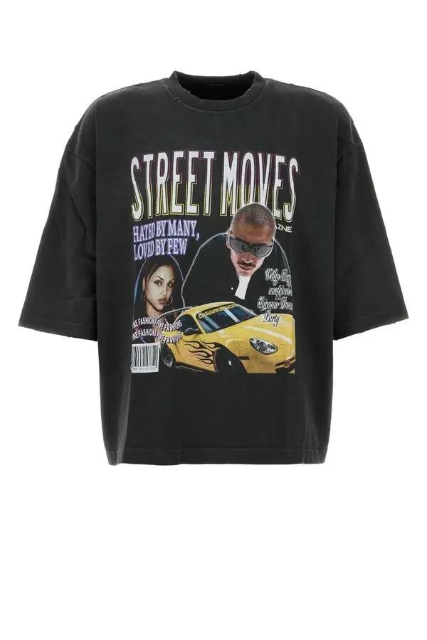 WILLY CHAVARRIA Street Moves Oversize Cotton T-shirt - Black