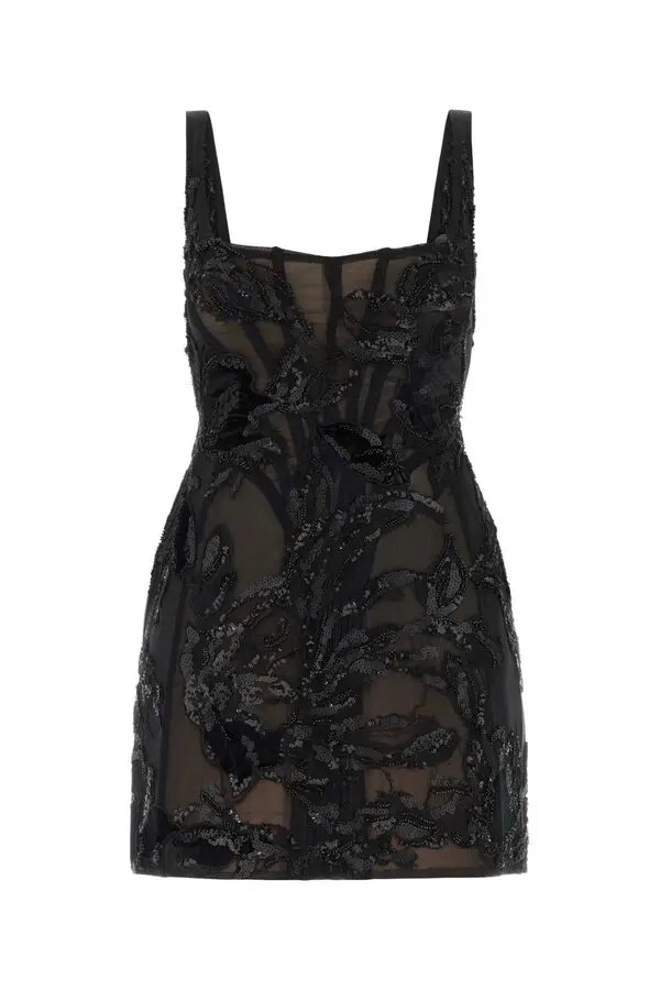 Costarellos Embellished Sleeveless Mini Dress