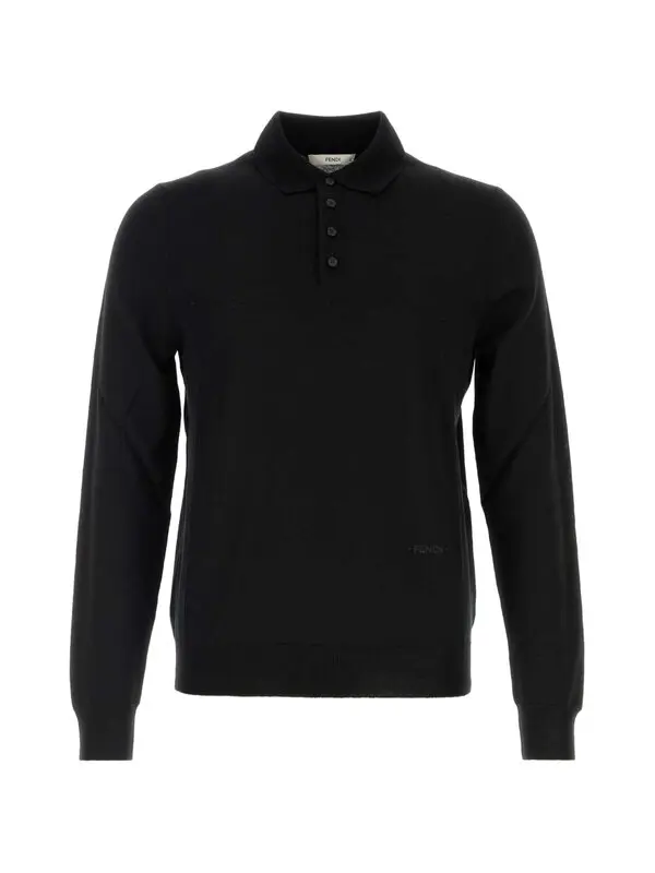 Fendi S Basic Fine Merino Polo Shirt