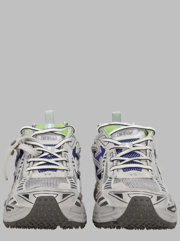 Off-White Microfiber Pu Synthetic Sneakers With Rigid Pu Details - Grey
