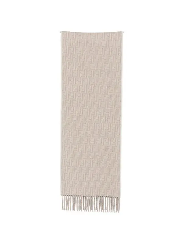 Fendi Ff Wool Scarf - Grey