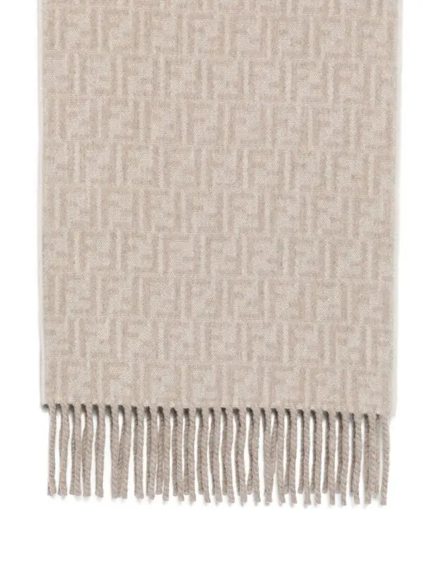 Fendi Ff Wool Scarf - Grey