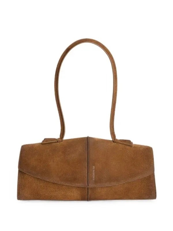 JIL SANDER Linea Suede Leather Shoulder Bag