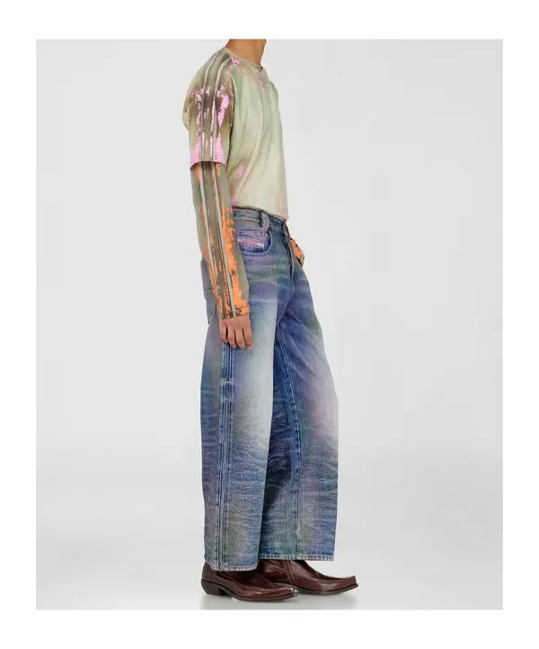 DIESEL® 1982 D-hakou High Waist Relaxed Jeans - Medium Blue