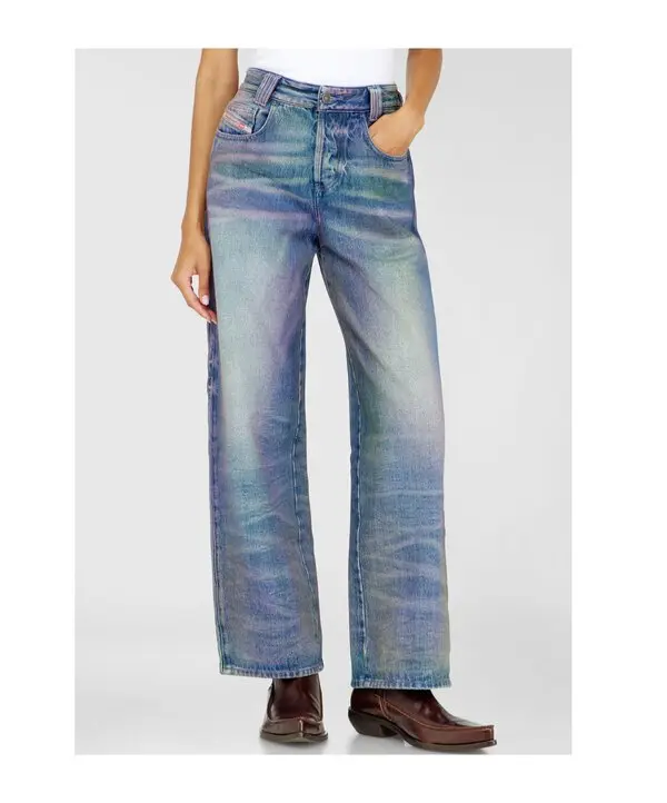DIESEL® 1982 D-hakou High Waist Relaxed Jeans - Medium Blue