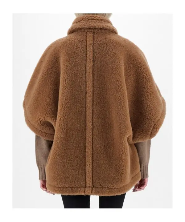 Max Mara Teddy-fabric Oversized-collar Cape