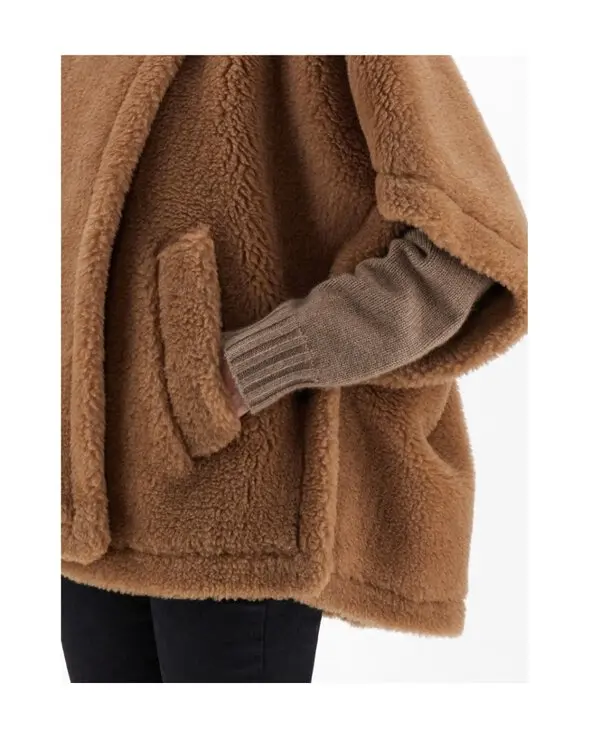 Max Mara Teddy-fabric Oversized-collar Cape