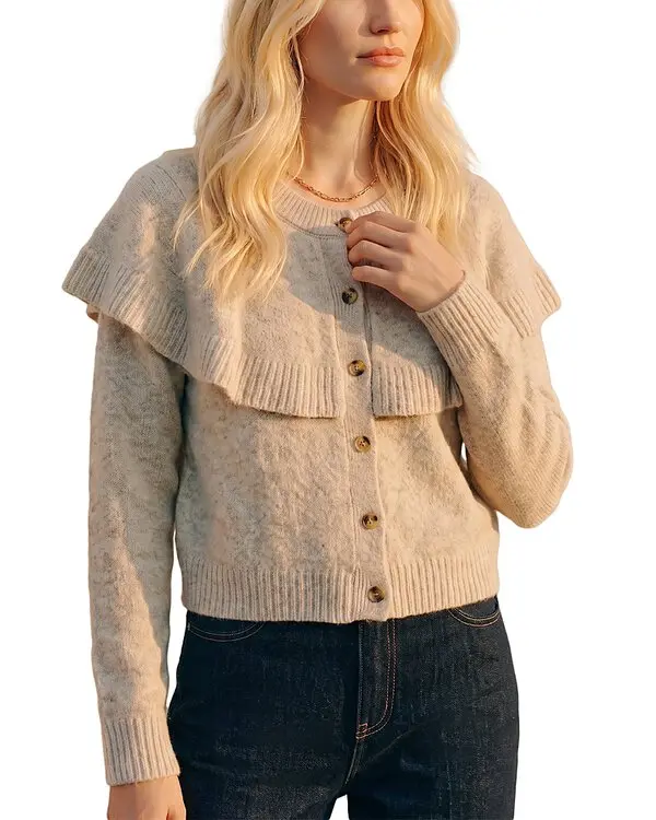 Vero Moda Lilli Round Neck Cardigan Sweater - Birch