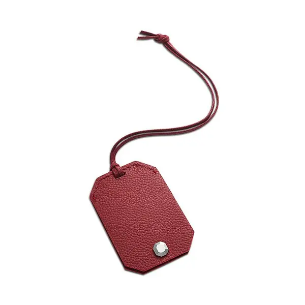 THE MARTHA, BY BACCARAT Octogone Leather Bottle Tag - Red