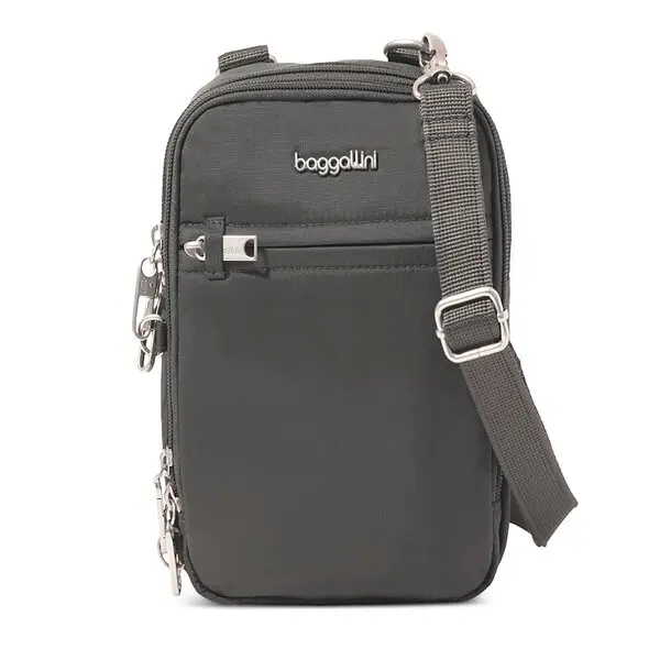 BAGGALLINI Securtex Classic Anti Theft Mini Everything Crossbody - Charcoal