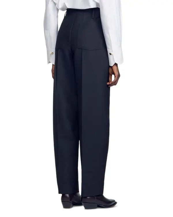 Sandro Emir High Waisted Barrel Pants