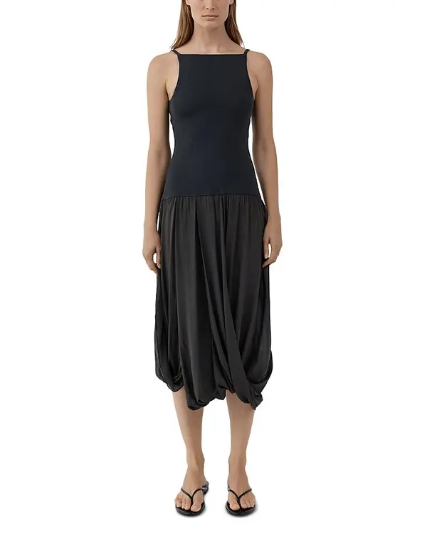 ST. AGNI Mixed Media Midi Dress
