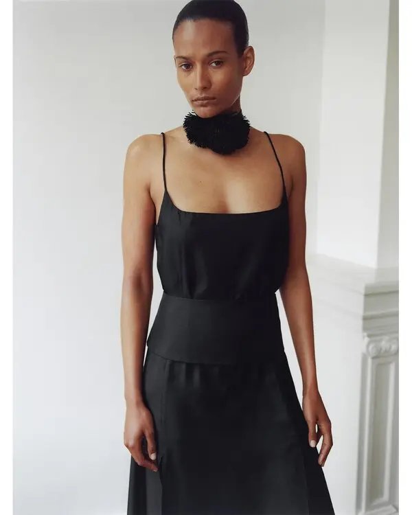 ST. AGNI Mixed Media Midi Dress