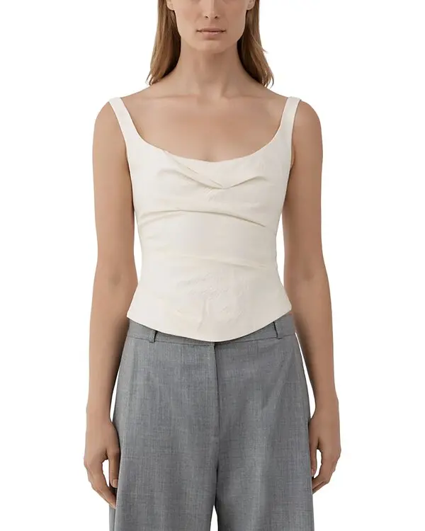 ST. AGNI Silk Blend Draped Top