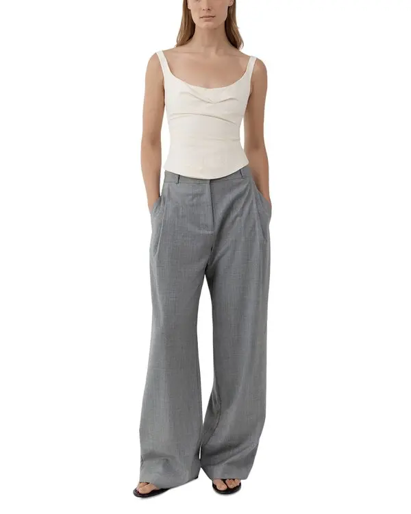 ST. AGNI Silk Blend Draped Top