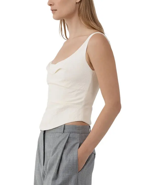 ST. AGNI Silk Blend Draped Top