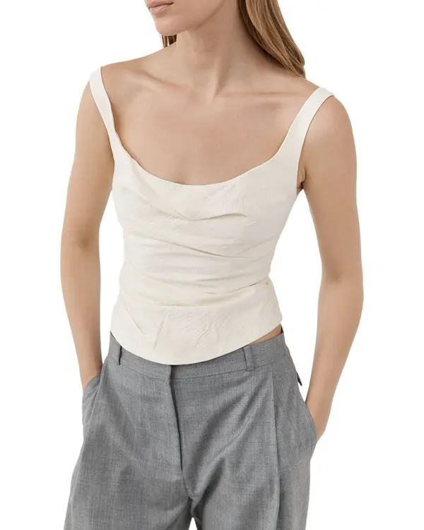 ST. AGNI Silk Blend Draped Top