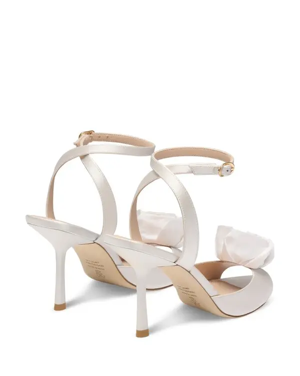 STUART WEITZMAN Paloma 85 Satin Peep Toe Sandals