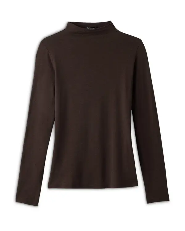 Eileen Fisher Funnel Neck Long Sleeve Tee