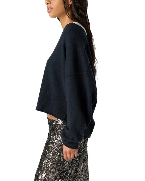 Free People See Me V Neck Sweater - Black